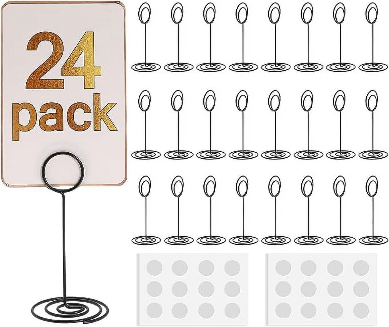 Dilwe 50/Pack Metal Wire Floral Place Card Holder Pick Ring Loop Swirl ...