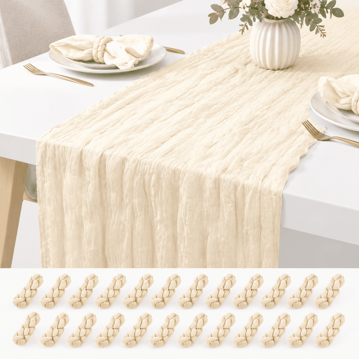 24 Pack Table Runner 20x120 Inch Cheesecloth - Walmart.com