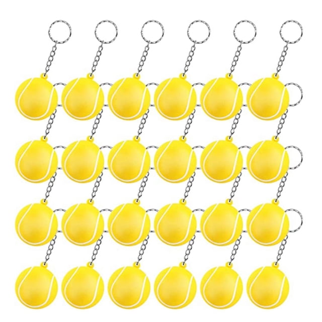 24 Pack Tennis Ball Keychains,Mini Tennis Stress Ball Keychains,Sports ...
