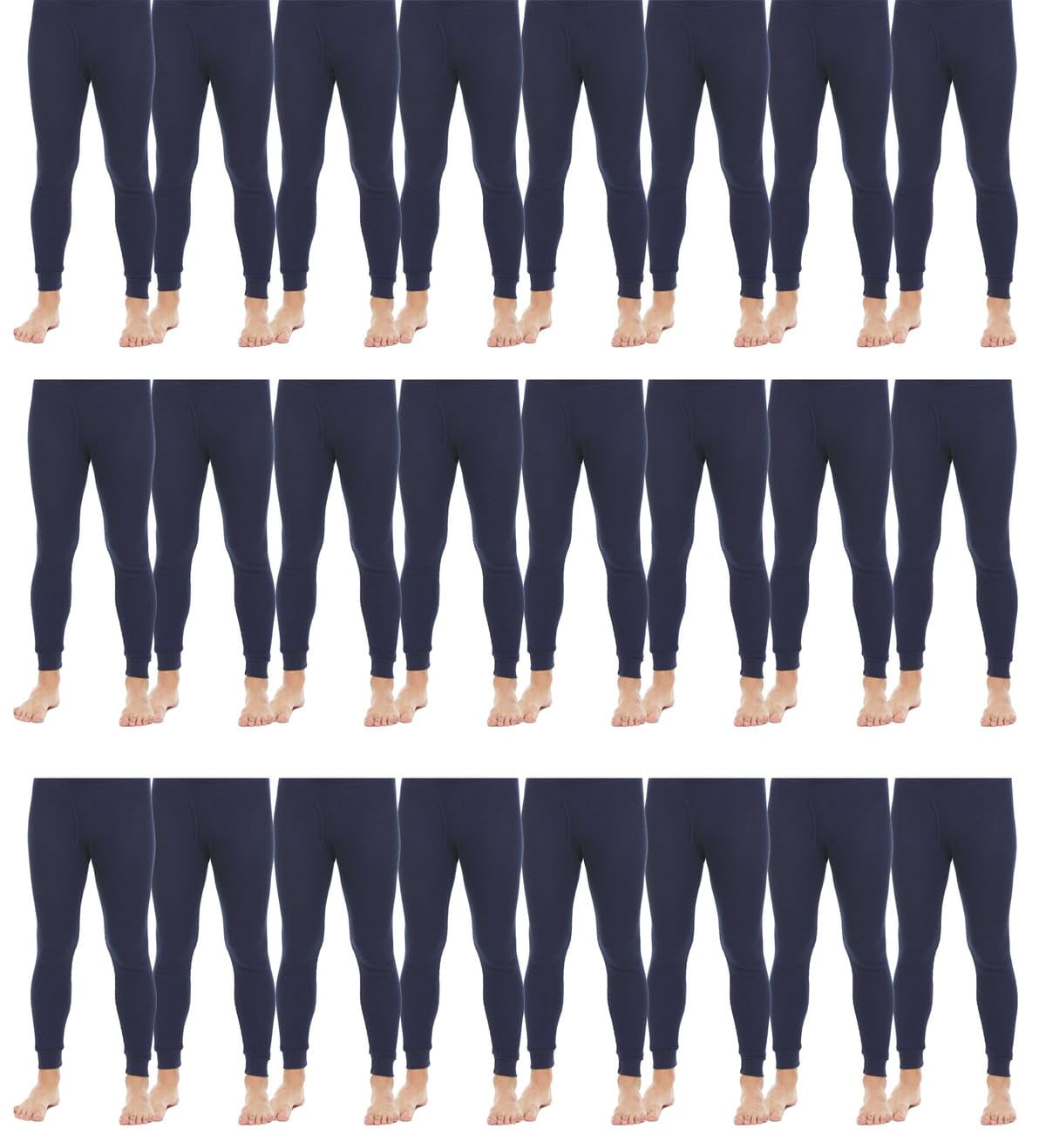 24 Pack Thermal Pants for Men, Long Johns Mens Underwear Bulk Wholesale, Cotton, Solid Colors ...