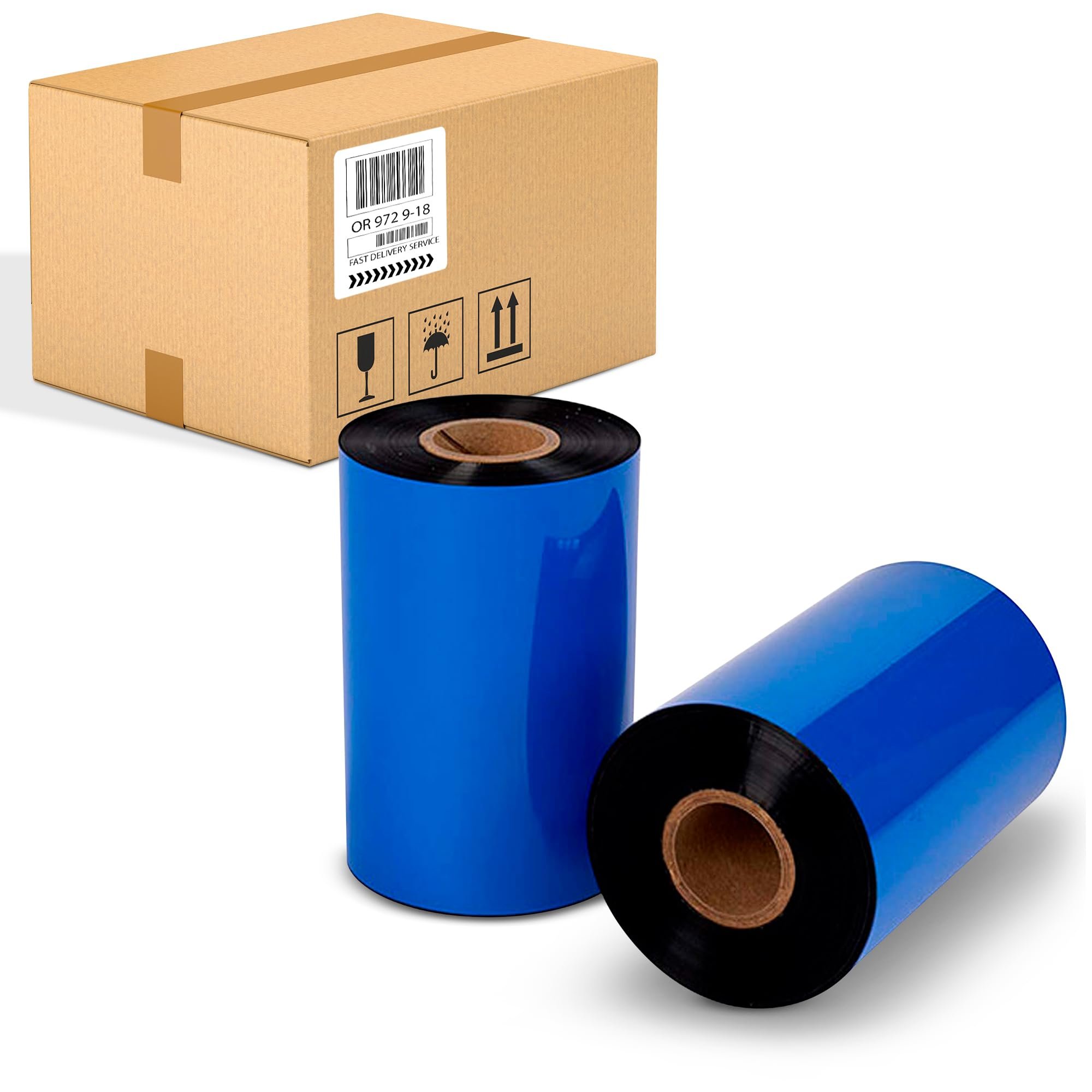 24 Pack Thermal Wax Ribbon 4.00" X 1182' with 1" Core. Ribbons for ...