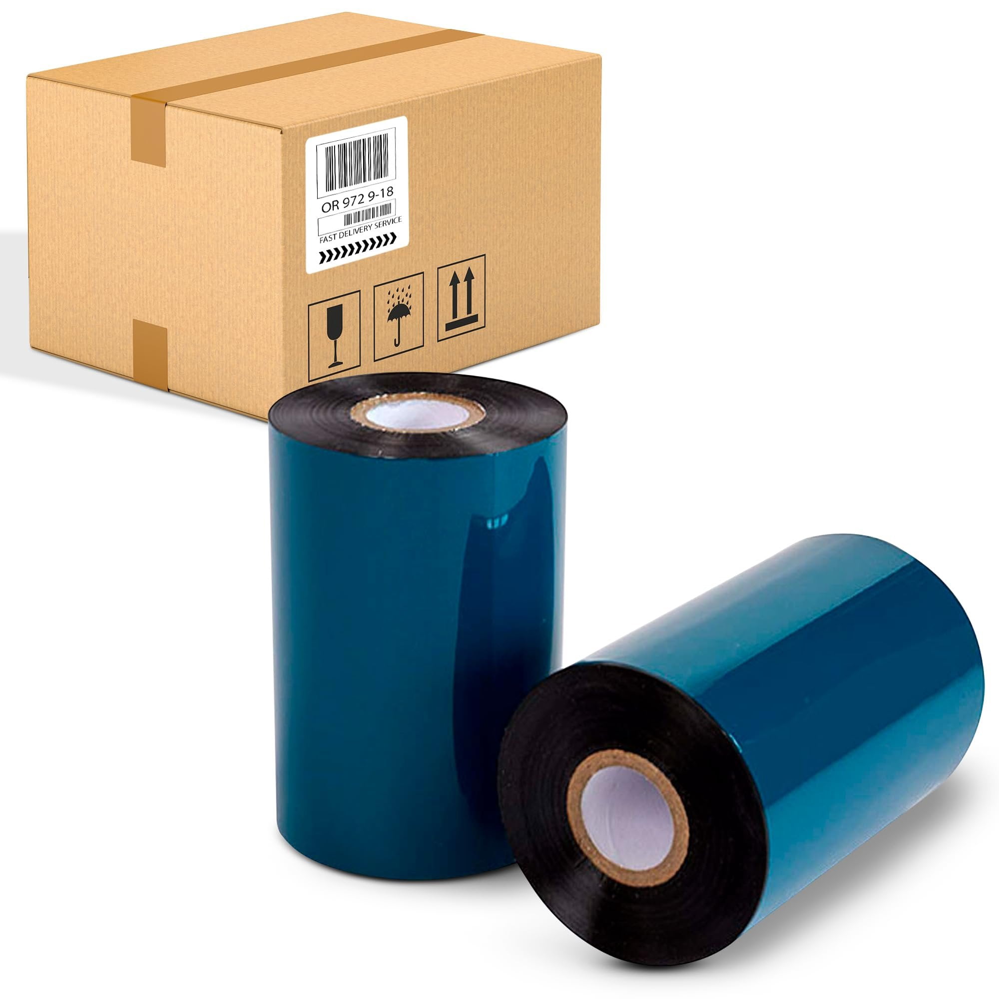 24 Pack Thermal Wax Ribbon 4.33" X 1476' with 1" Core. Ribbons for ...