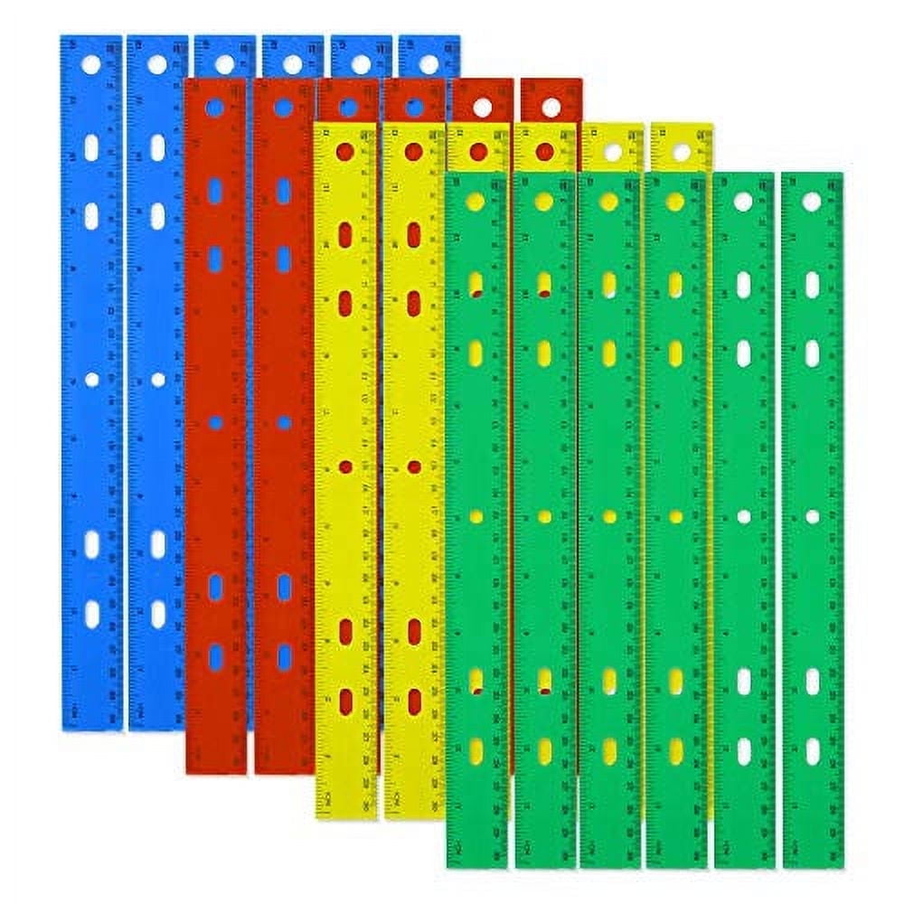 Trail maker 12 Inch Plastic Rulers (24 Pack) - Assorted Colors for ...