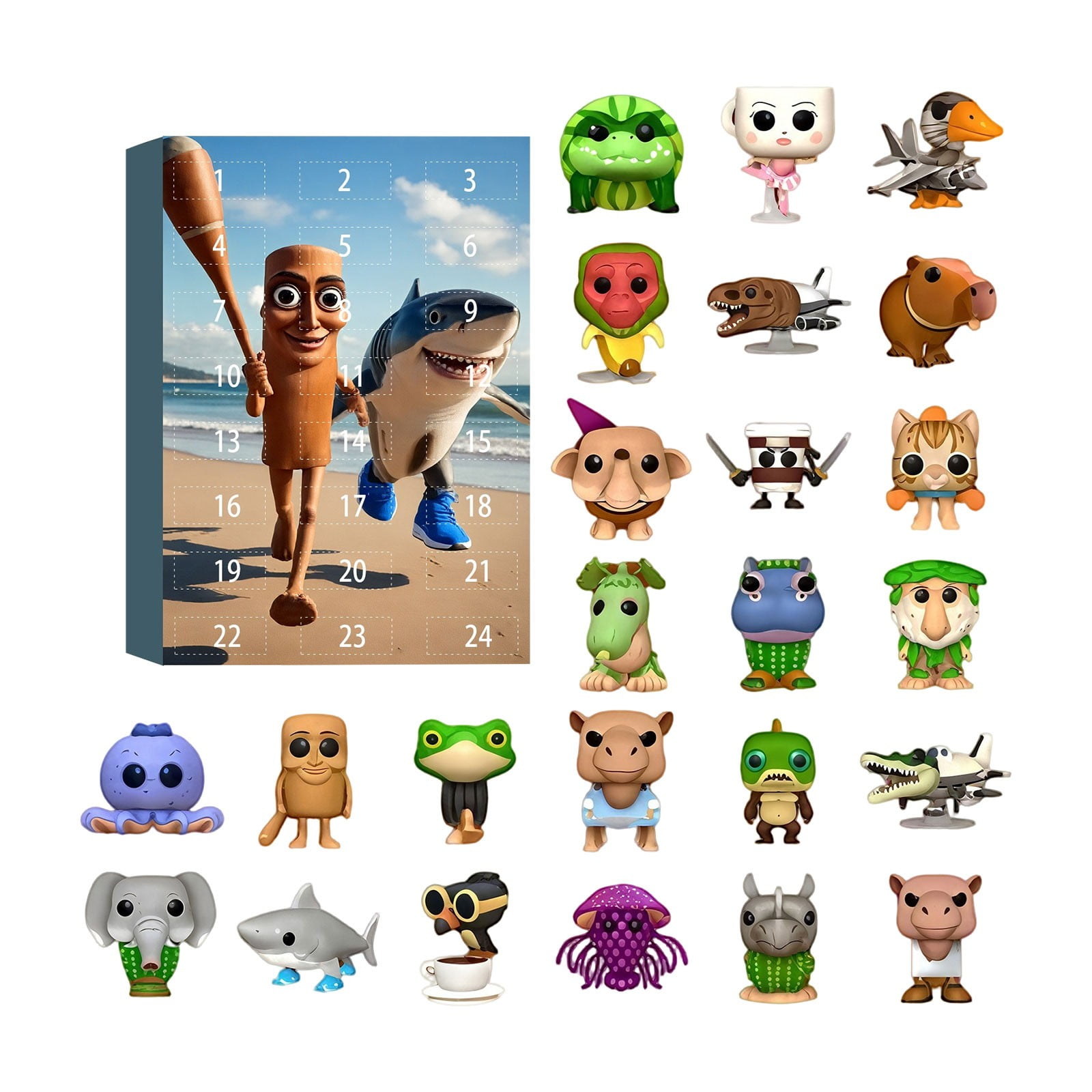 24 Pack Tralalero Tralala Figure Ai Meme Shark Tung Tung Tung Sahur Toy ...