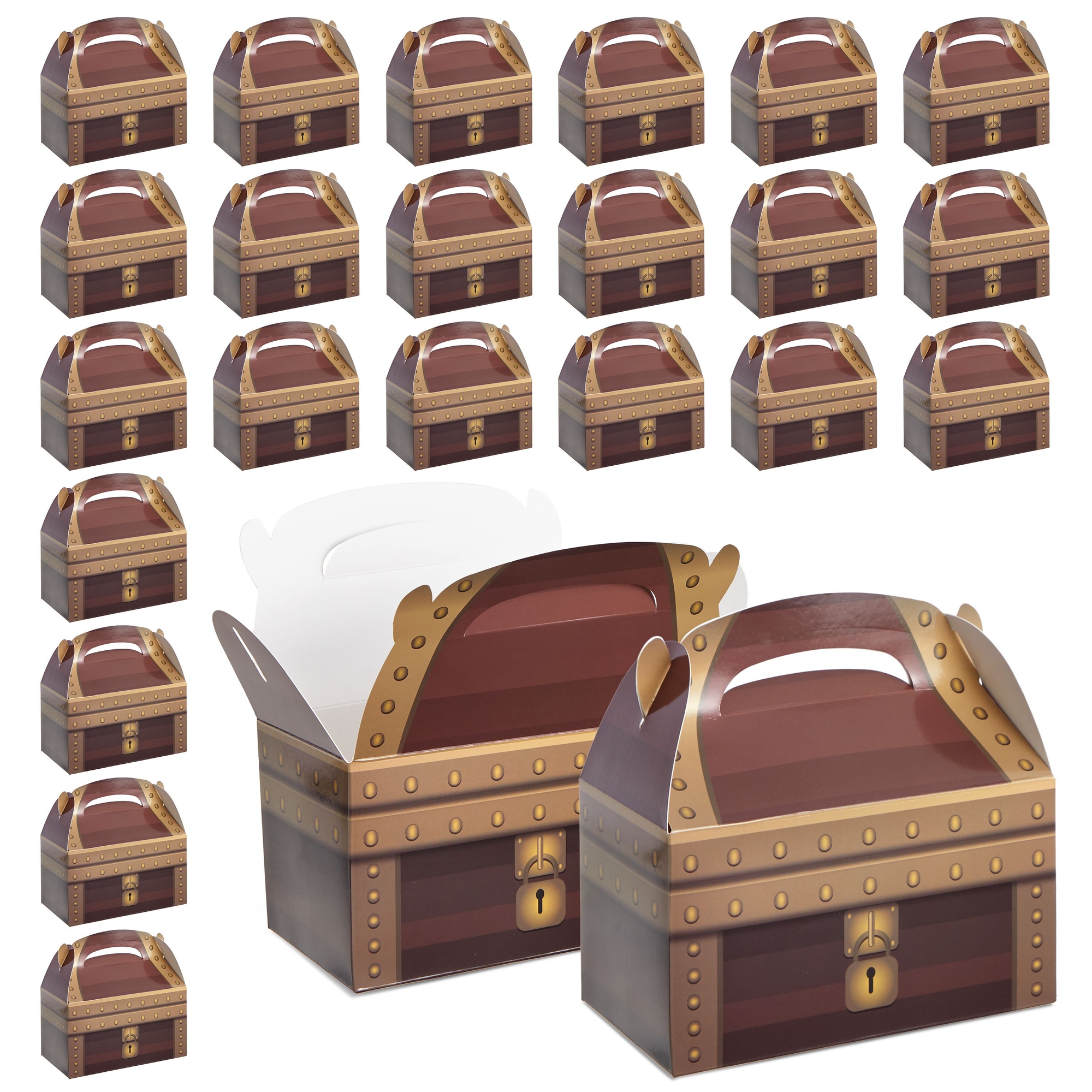 12 pack pirate treasure chest treat box (6.5" x 6.5" x 3.5") paper ...