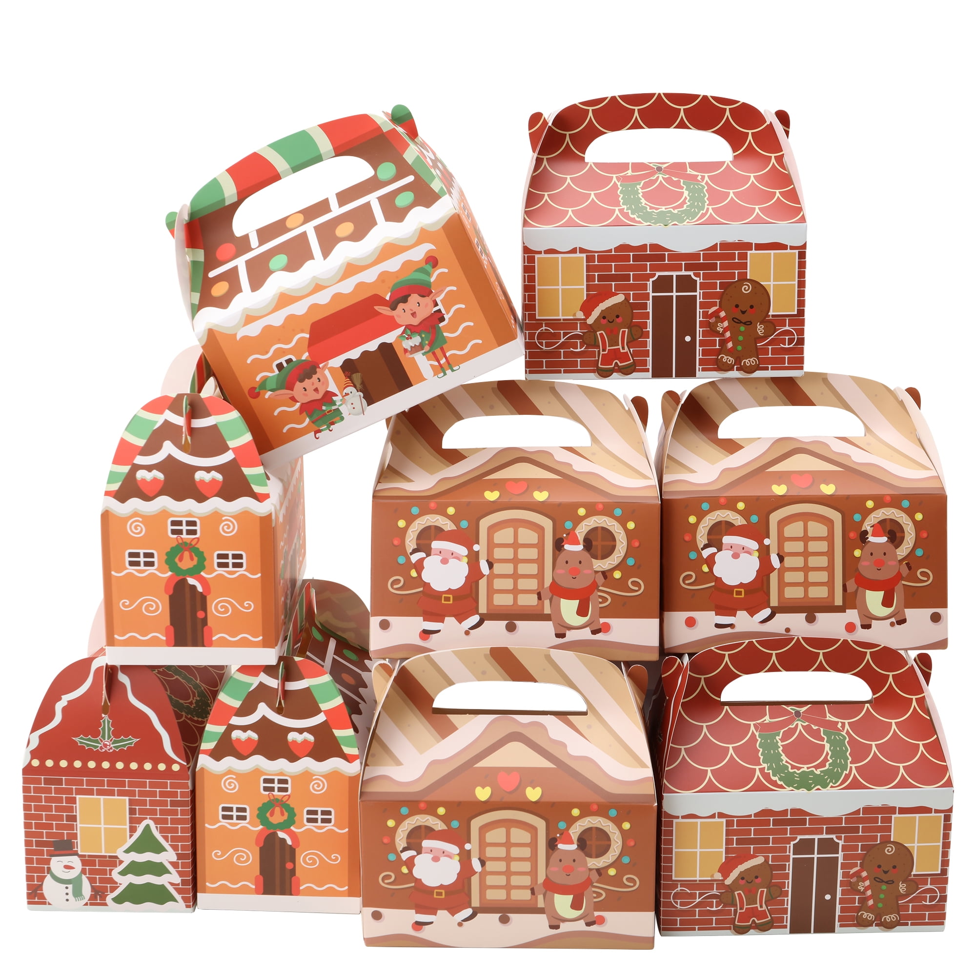 24 Pack Treat Boxes with Handles for Christmas Party Decorations ...