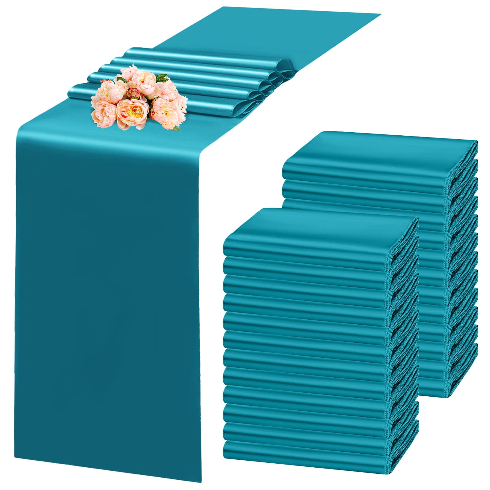 24 Pack Turquoise Table Runners 12x72 Inch Turquoise Table Runner ...