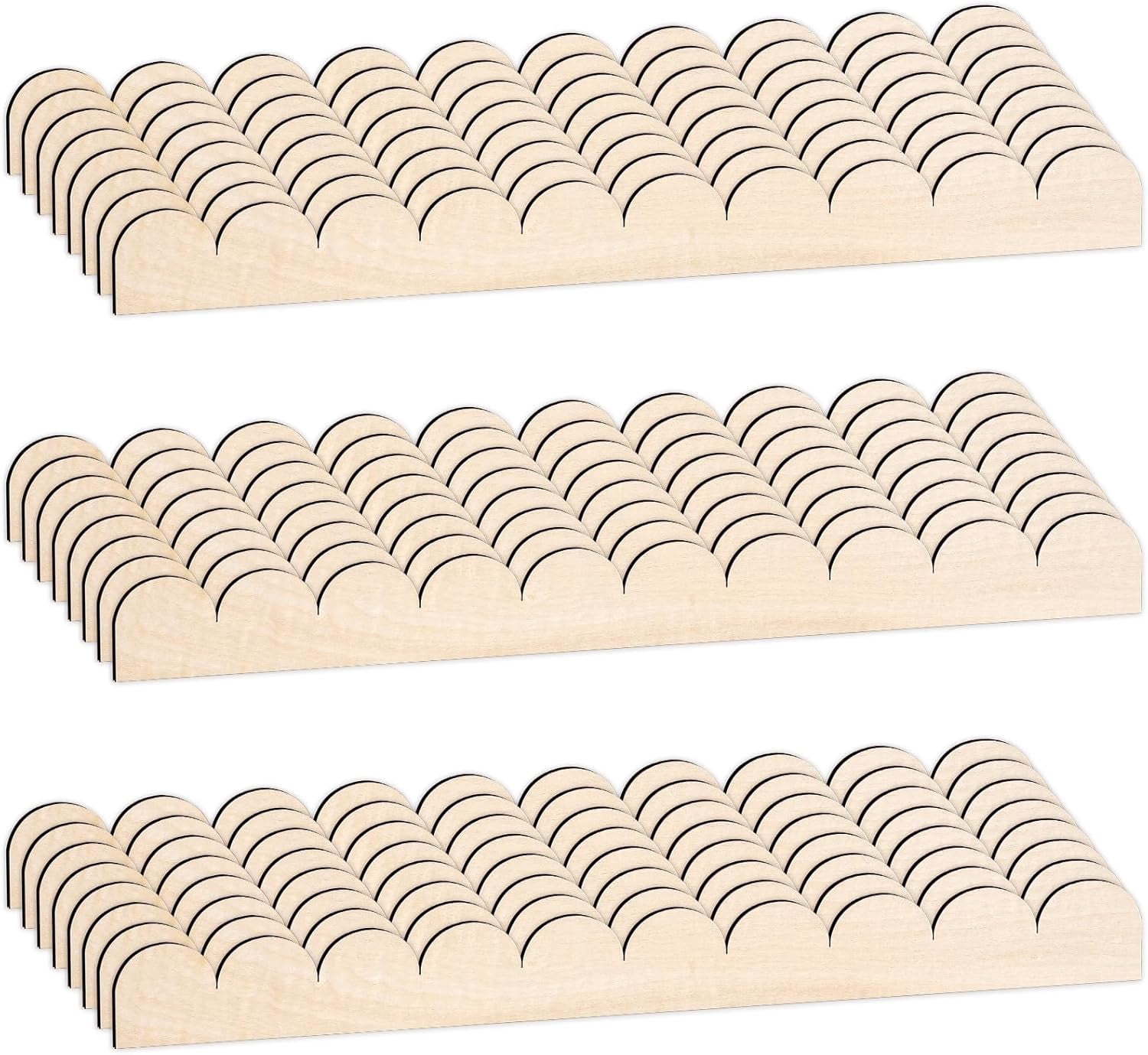 ABPETE 24 Pack Unfinished Scalloped Wood Border Trim, Scalloped Edge ...