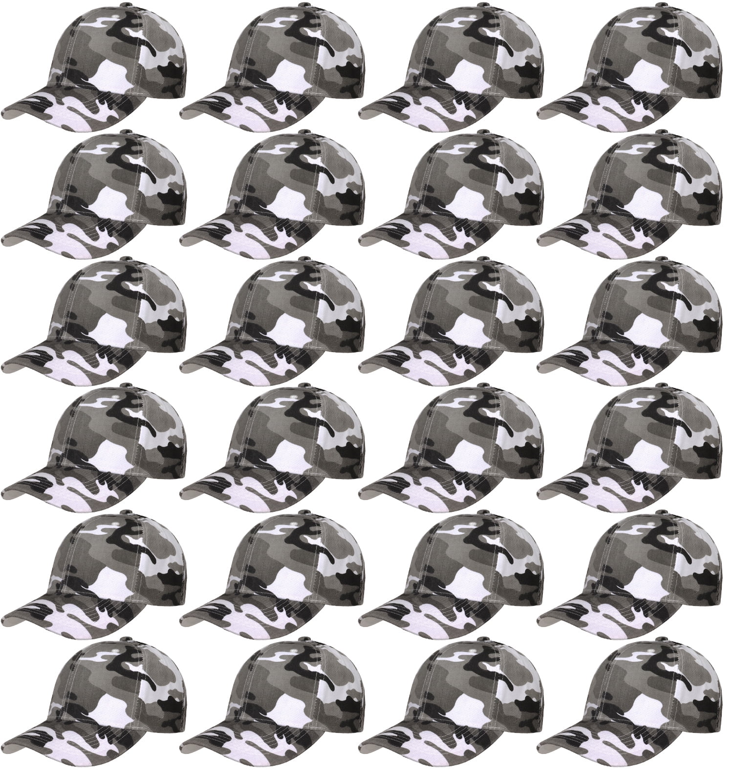 24 Pack Unisex Baseball Cap Bulk Wholesale Plain Blank Hat Adjustable ...
