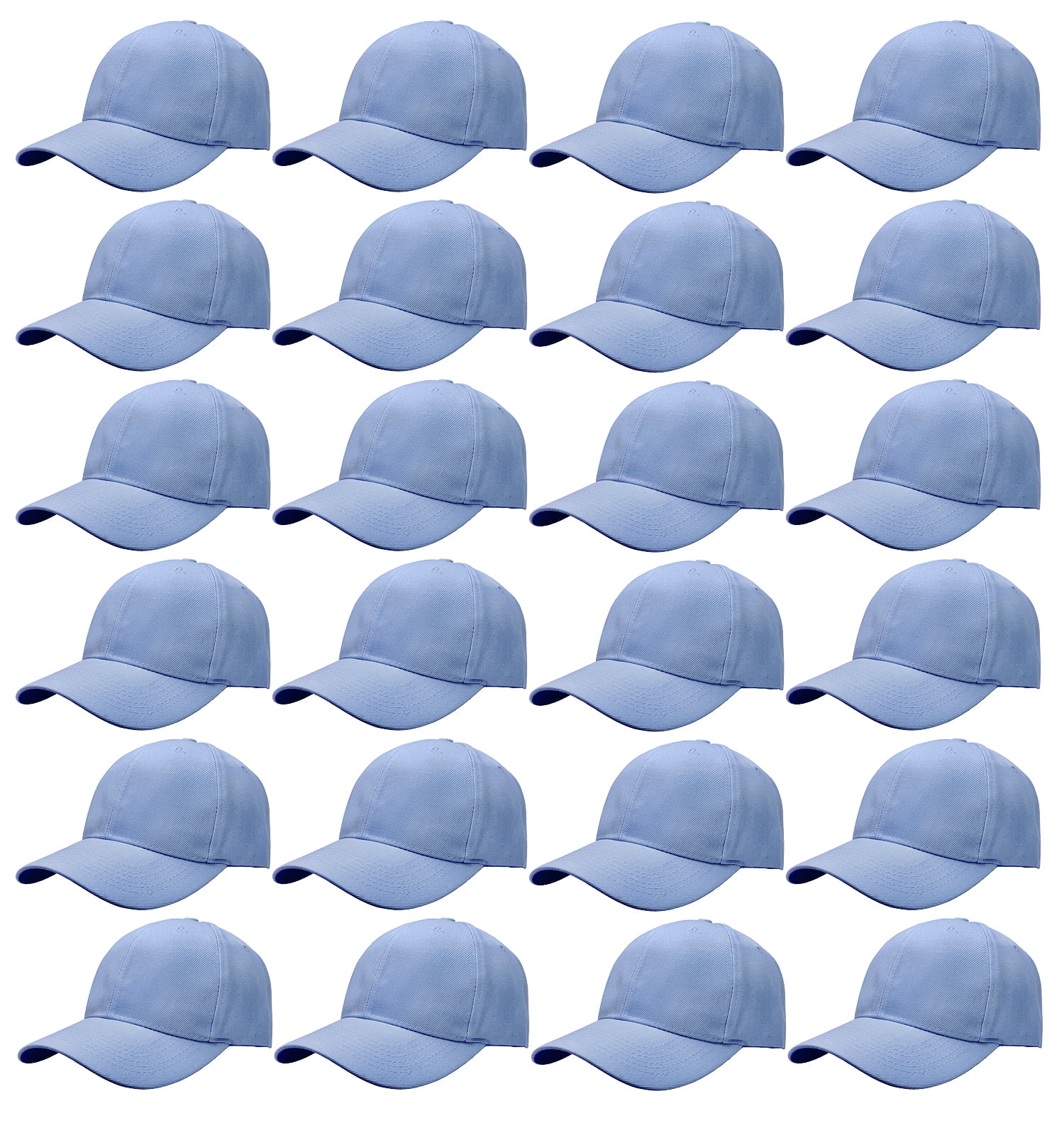 Falari 24 Pack Baseball Cap, Unisex Adjustable Blank Hat, Plain Sky ...