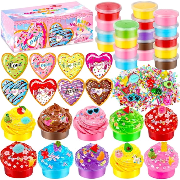 24 Pack Valentines Day Gifts for Kids,Slime Valentines for Kids with ...