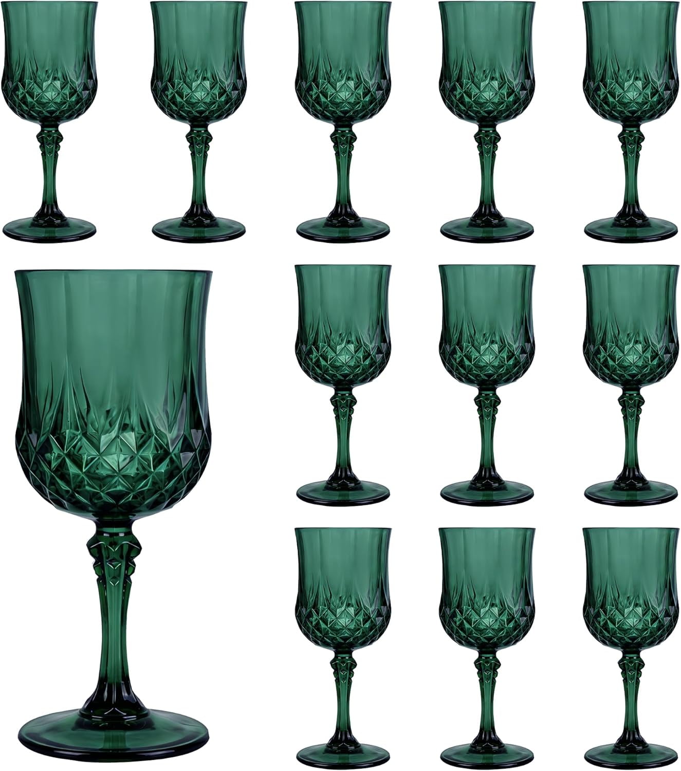 24-Pack Vintage Style Plastic Wine Goblets – Transparent Cordial ...