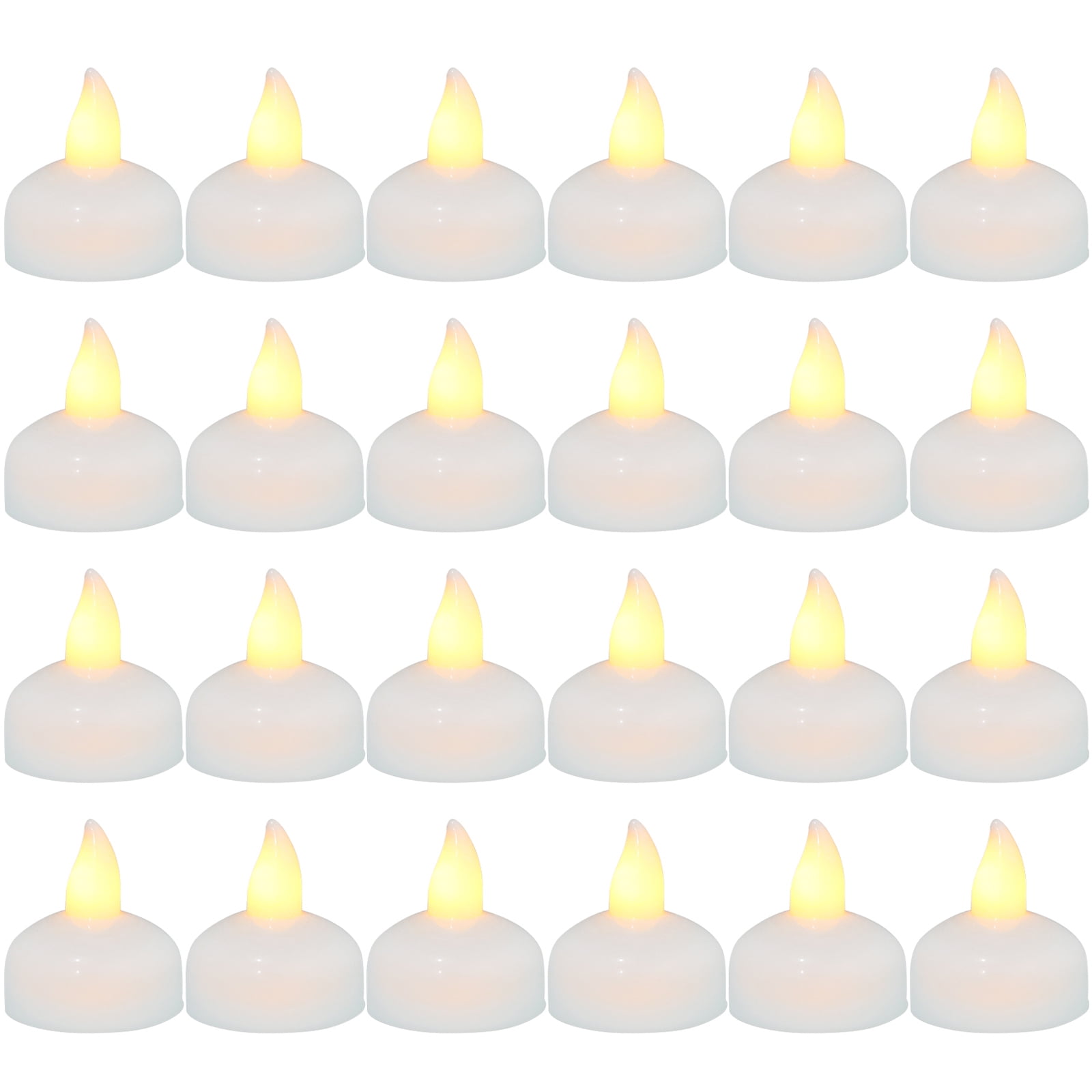 24 Pack Waterproof Flameless Floating Tealights, Warm White Battery ...