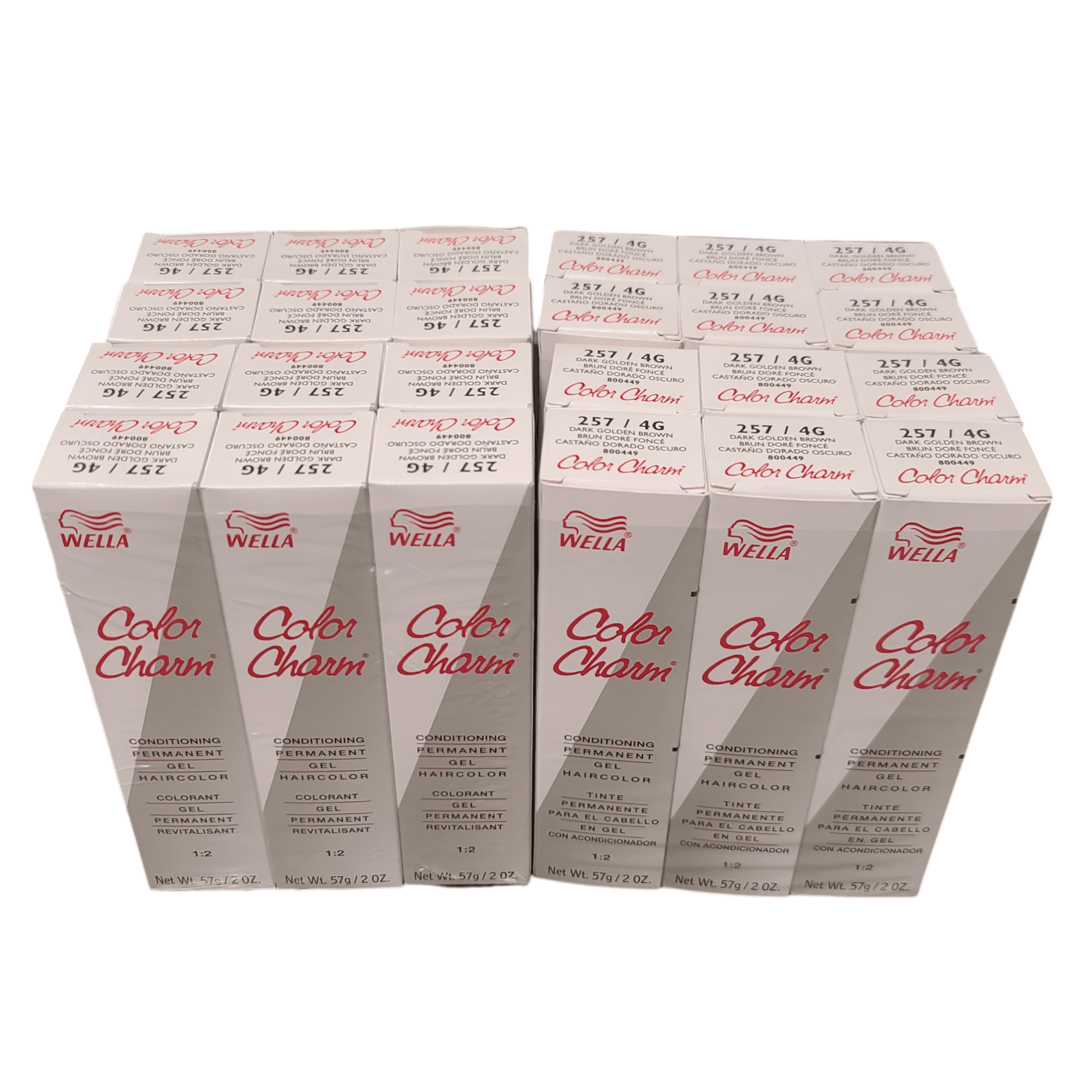 24 Pack Wella Color Charm Permanent Gel Hair Color 257/4G Dark Golden ...