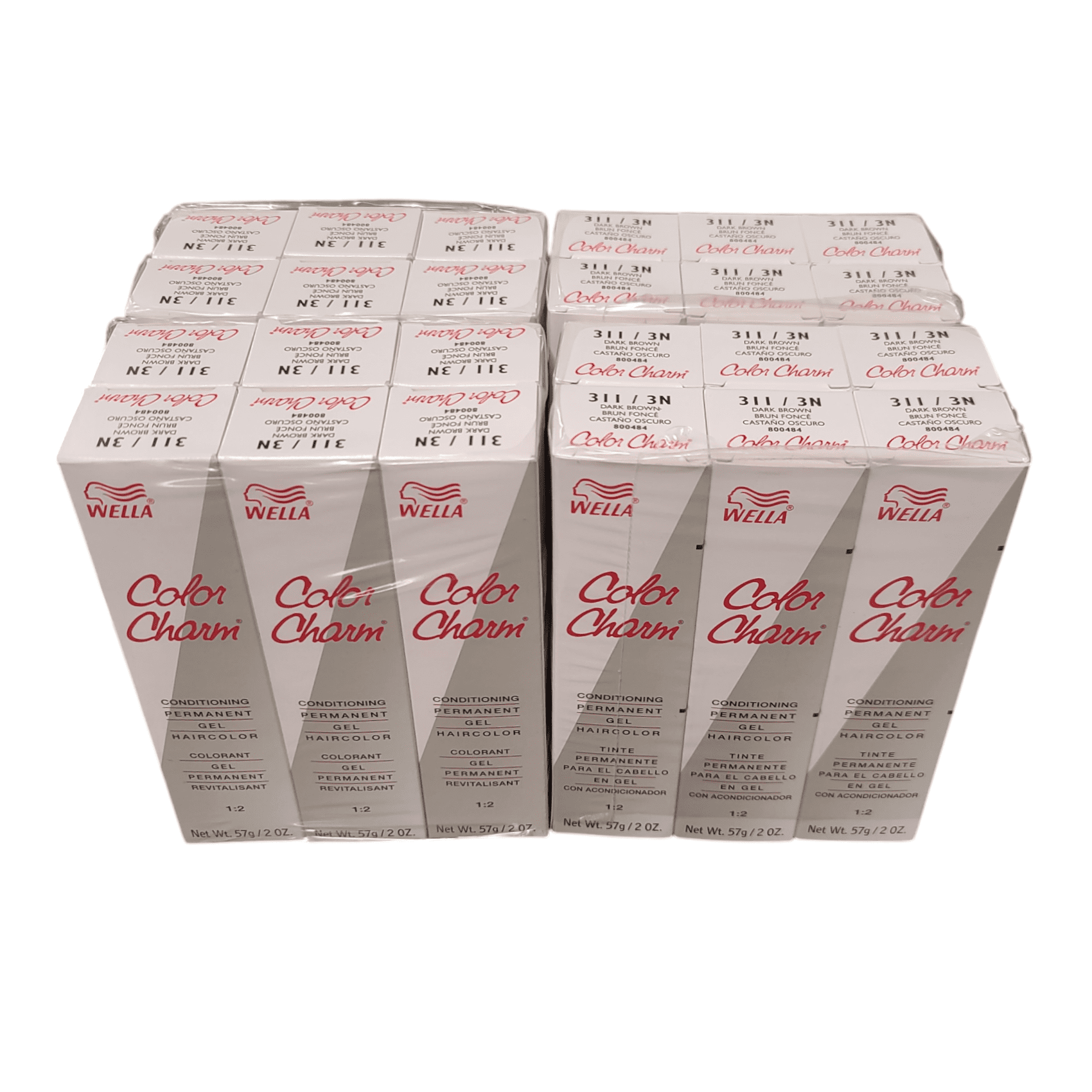 24 Pack Wella Color Charm Permanent Gel Hair Color 311/3N Dark Brown ...