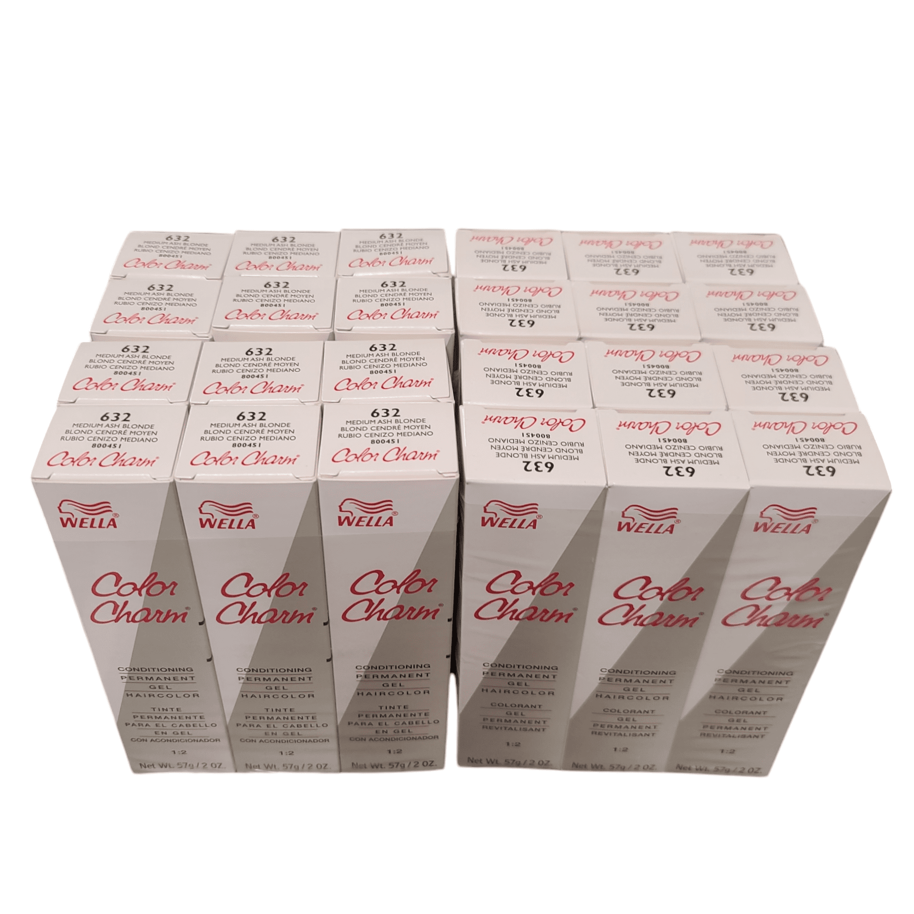 24 Pack Wella Color Charm Permanent Gel Hair Color 632 Medium Ash ...