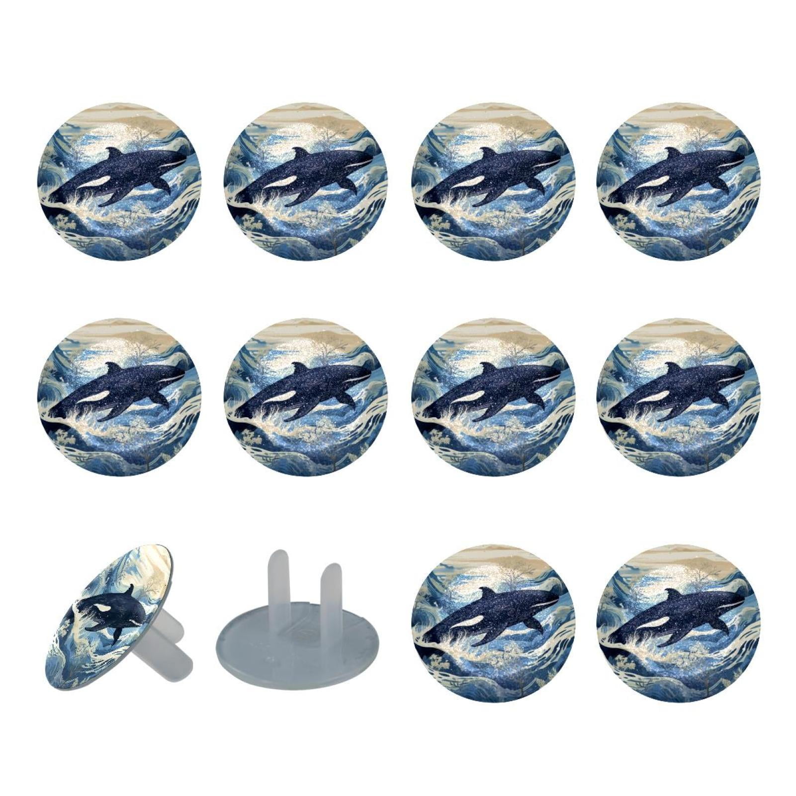 24 Pack Whale Outlet Covers Baby Proofing Socket Protectors Child Safety Plug Caps Guard against ...
