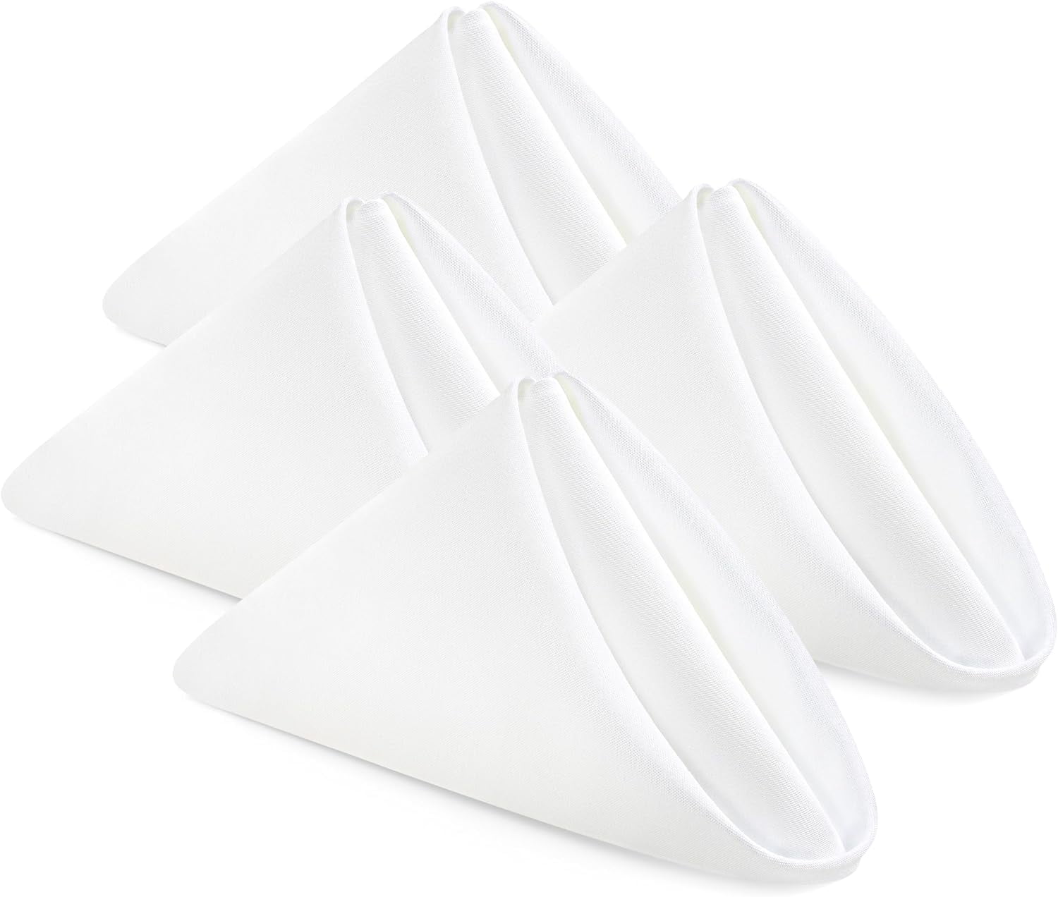 [24 Pack, White] Cloth Napkins 17x17 Inches, 100% Polyester Dinner ...
