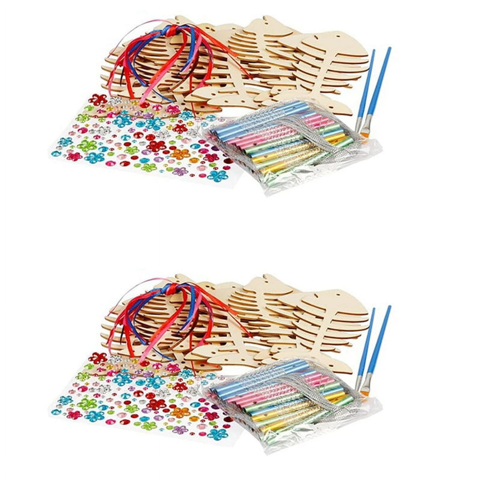 24 Pack Wind Chime Kit Spring Craft for Kids Wooden Arts and Crafts ...