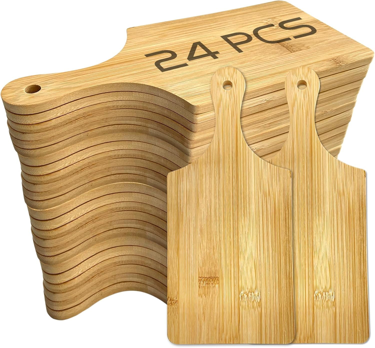 24-Pack Wooden Cheese Cutting Boards - Small Charcuterie Board Set for ...