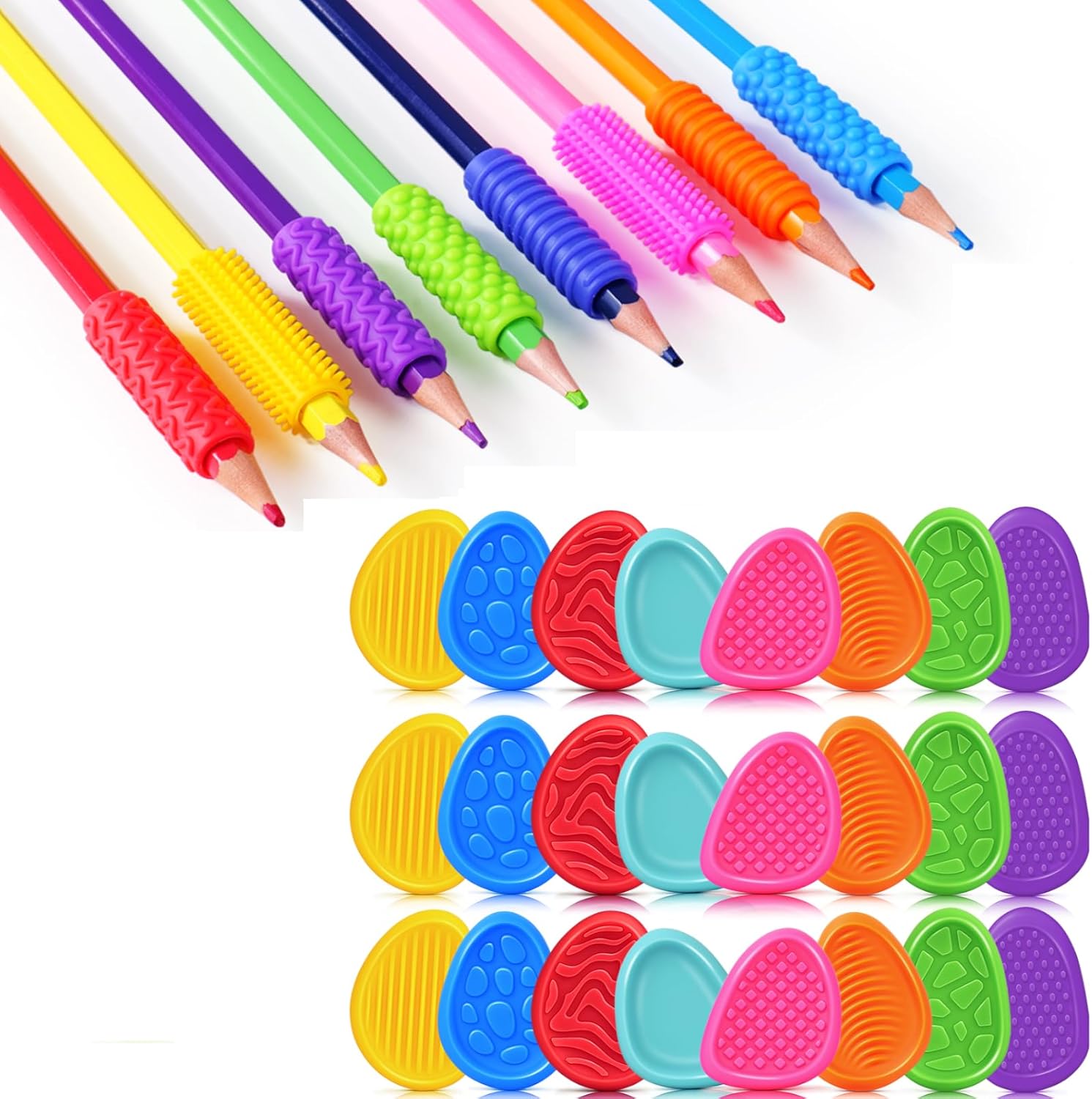 24 Pack Worry Stones and 24 Pack Textured Pencil Grips Bundle - Walmart.com