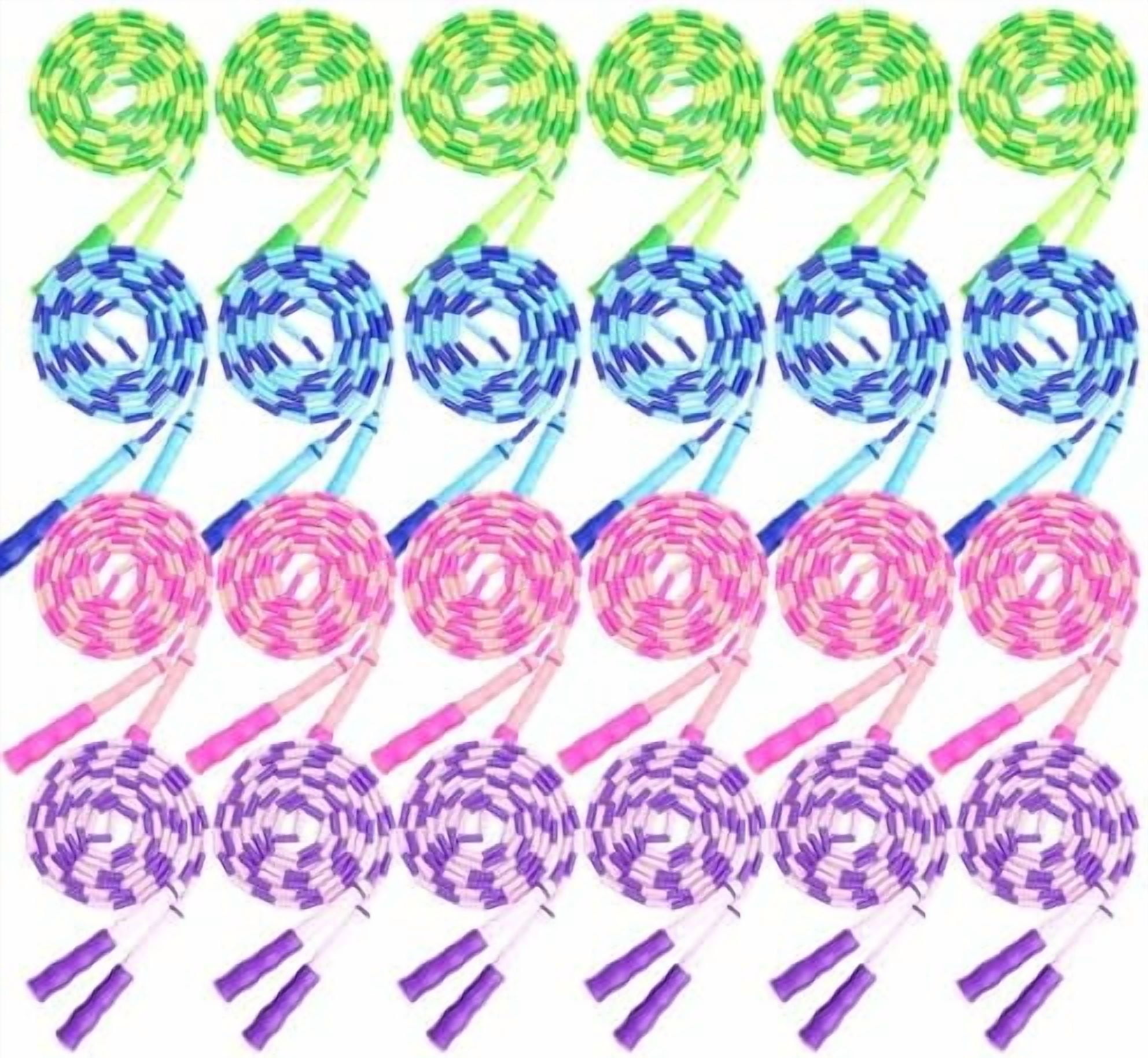 24 Pack kids Jump Ropes, Adjustable Free Segmented Skipping Rope with ...