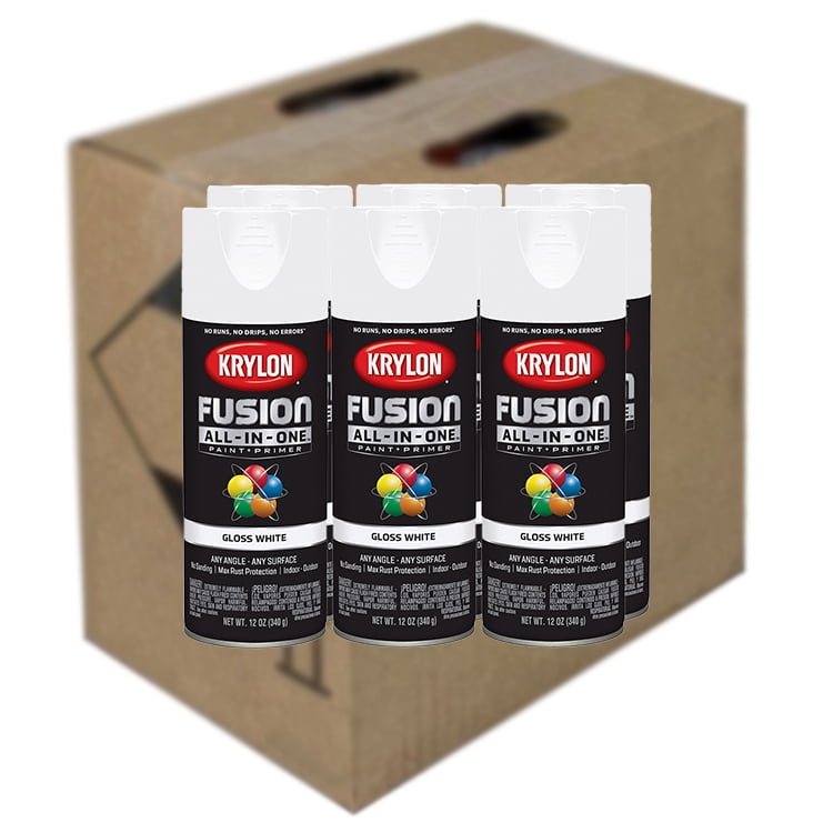 24-Pack of 12 oz Krylon K02727007 White Fusion All-In-One Paint ...
