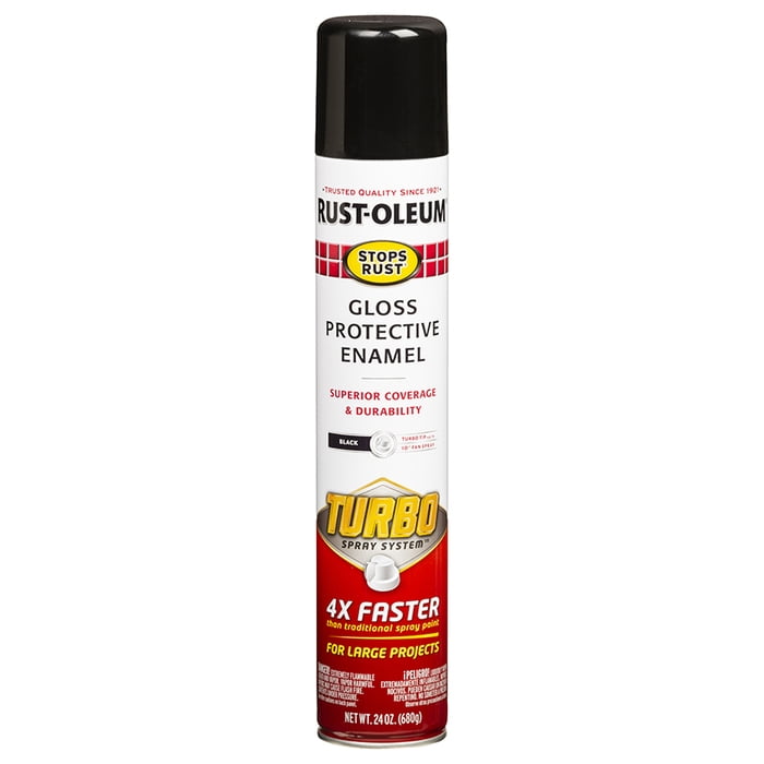 24-Pack of 24 oz Rust-Oleum 334128 Turbo Stops Rust Black Protective ...