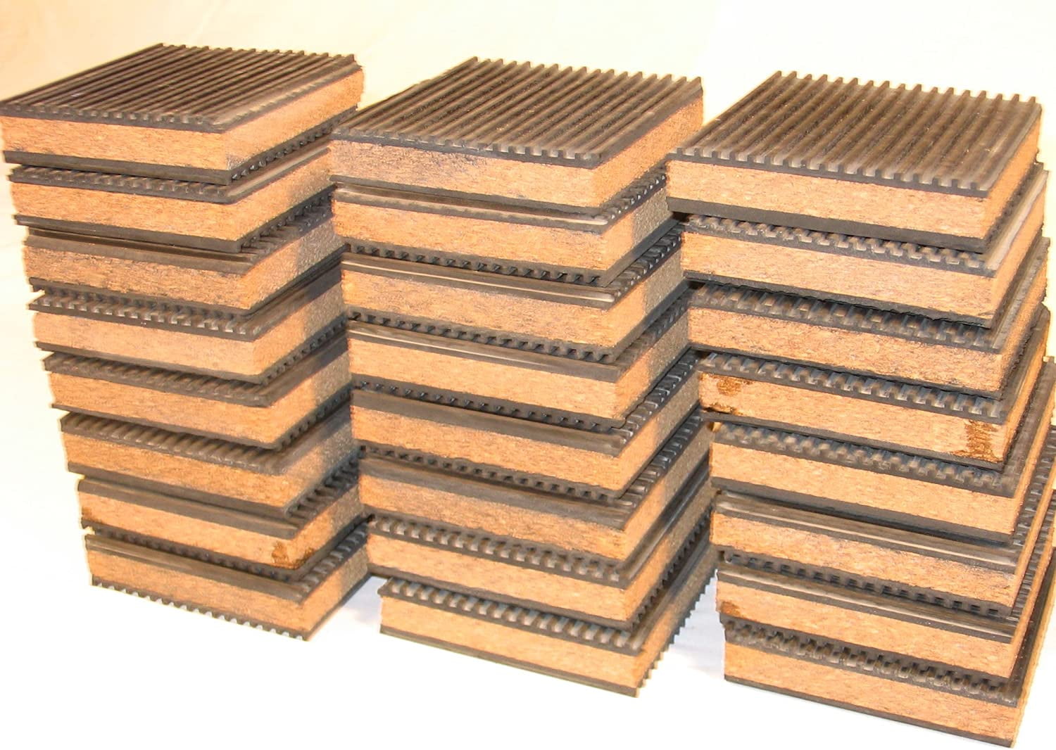 24 Pack of Anti Vibration Pads 4" x 4" x 7/8" Rubber/Cork Vibration ...