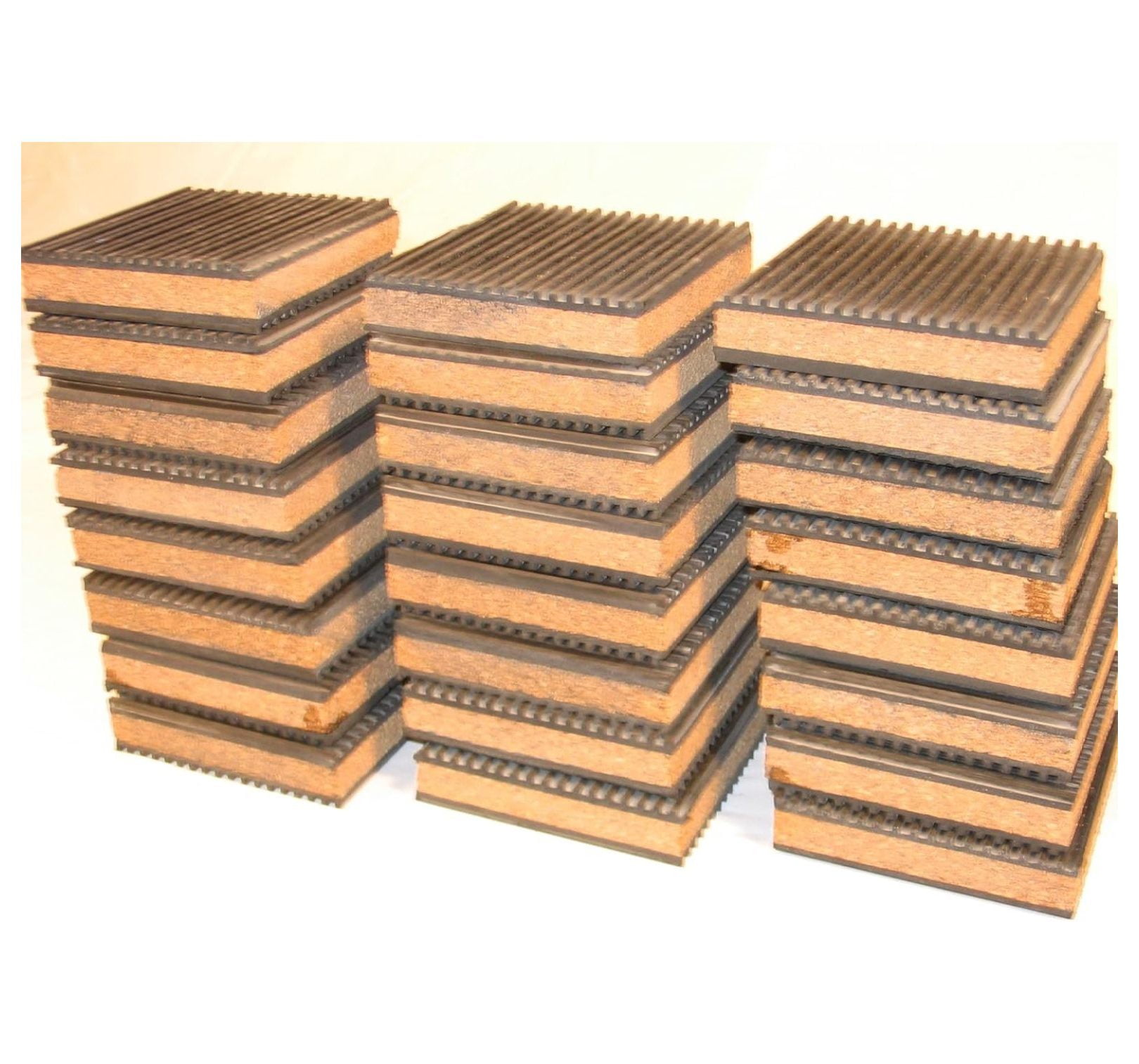24 Pack of Anti Vibration Pads 4" x 4" x 7/8" Rubber/Cork Vibration ...