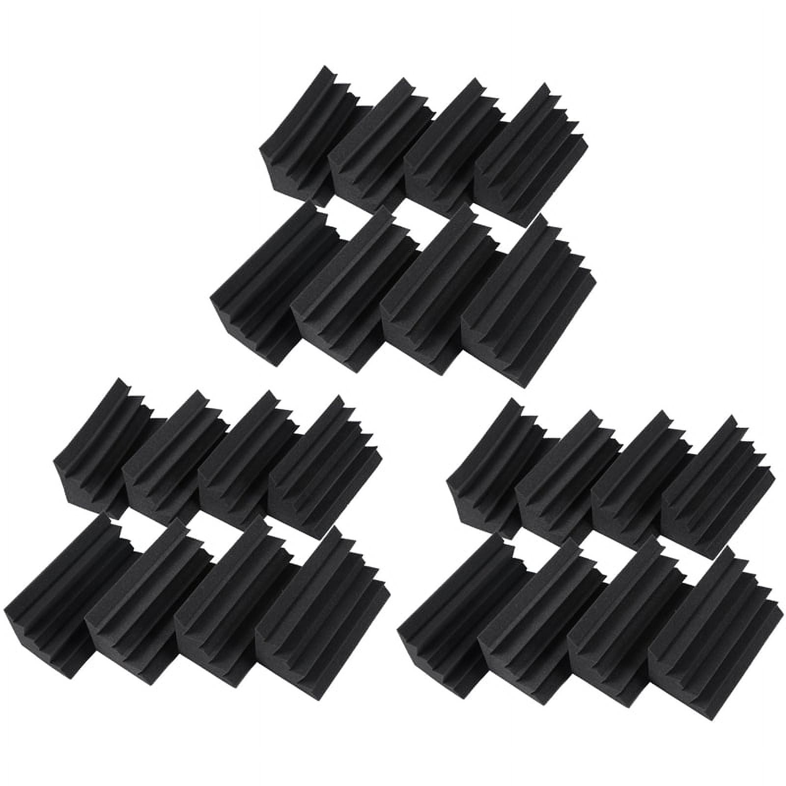 24 Pack of Black Soundproofing Insulation Bass Trap Acoustic Wall Foam ...