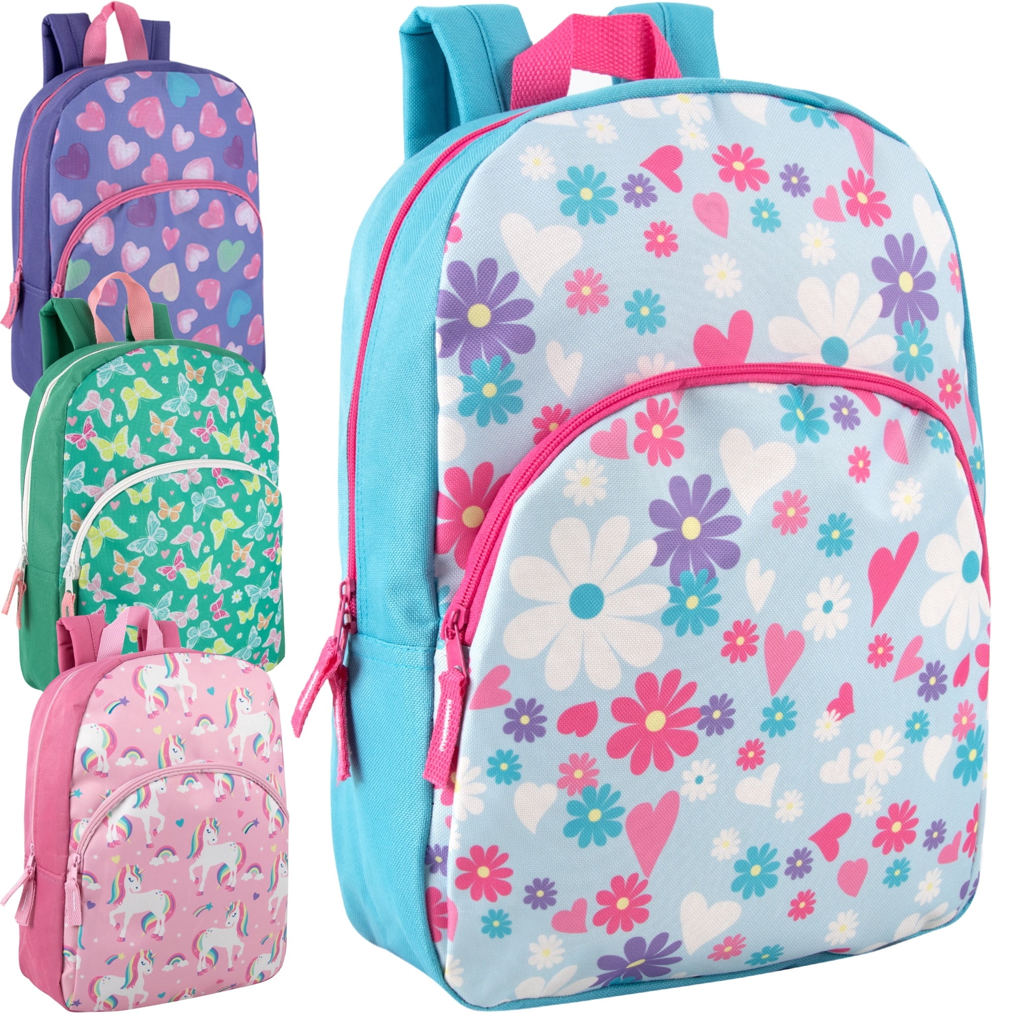 24 Pack of Bulk Wholesale 15 Inch Fun Printed Backpacks for Commute and ...