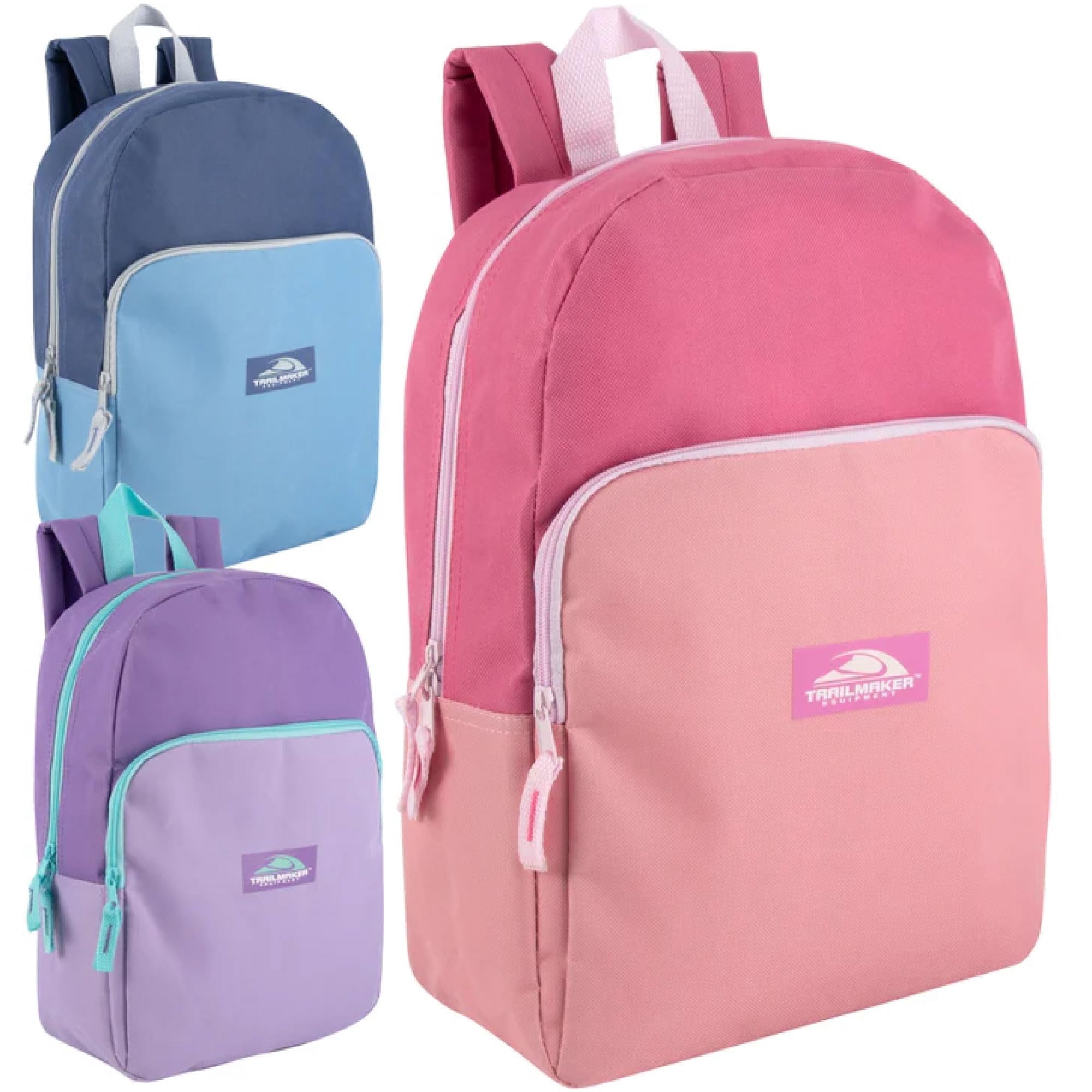 24 Pack of Bulk Wholesale Two Tone Color Backpacks for Travel and ...