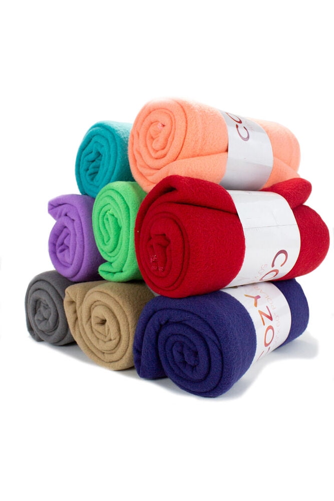 24 Pack of Polar Fleece Throw Blankets - 50 x 60 Assorted Colors Soft ...