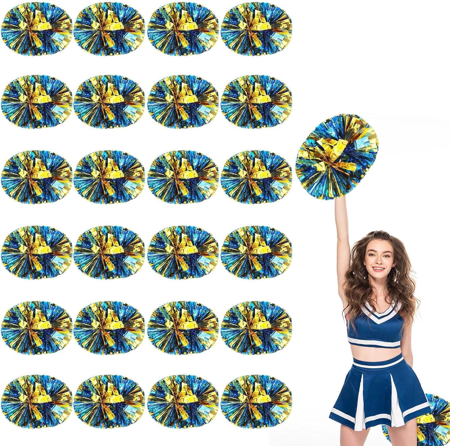 24 Pack pom poms Cheer,Handheld Cheer pom poms, Sports Cheer Plastic ...