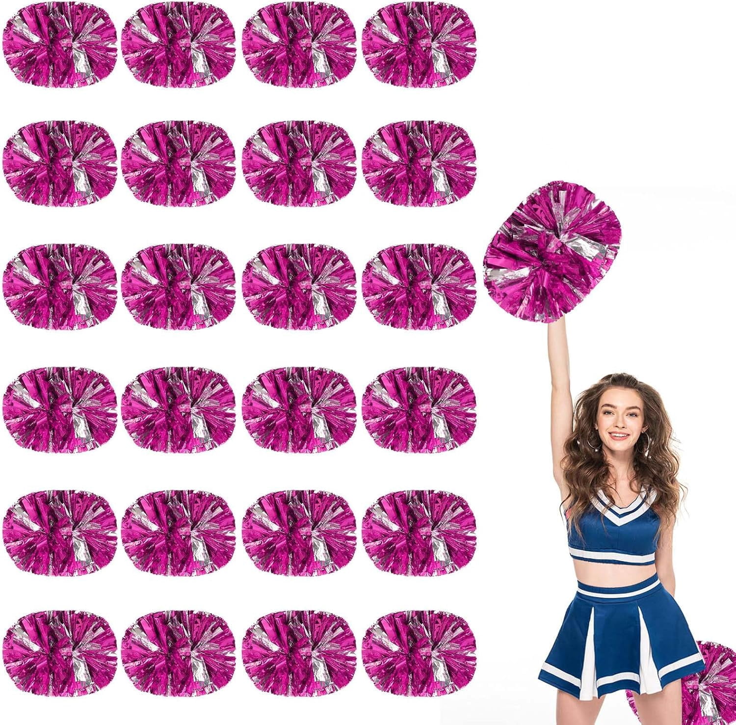 24 Pack pom poms Cheer,Handheld Cheer pom poms, Sports Cheer Plastic ...