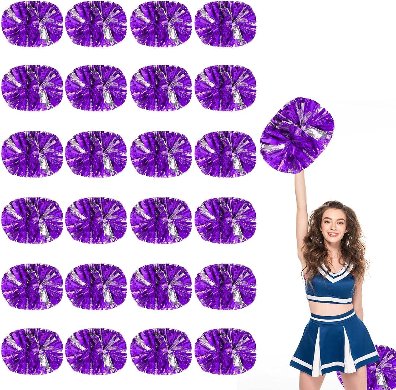 24 Pack pom poms Cheer,Handheld Cheer pom poms, Sports Cheer Plastic ...