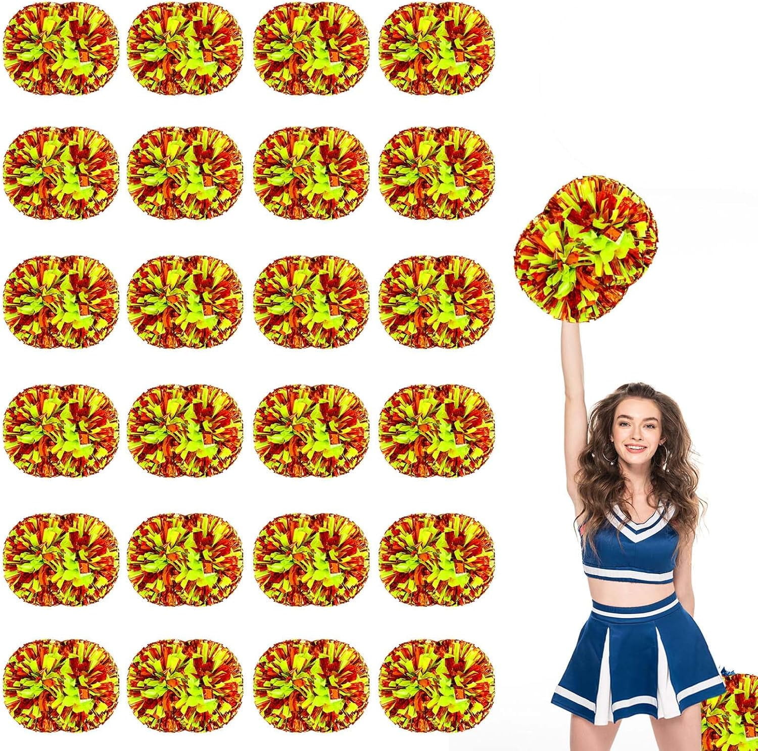24 Pack pom poms Cheer,Handheld Cheer pom poms, Sports Cheer Plastic ...