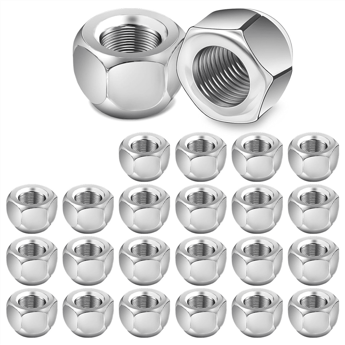 24 Packs 1/2-20 Inch Trailer Lug Nuts, for 1/2inch Wheel Lug Studs on ...