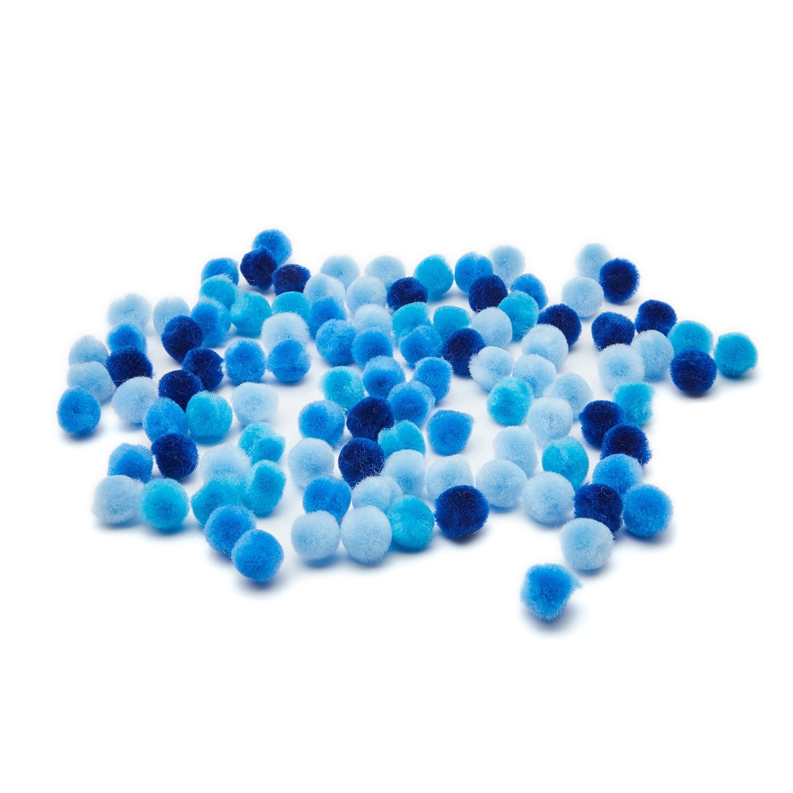 24 Packs: 100 ct. (2,400 total) 1/2" Mixed Blue Pom Poms by Creatology ...