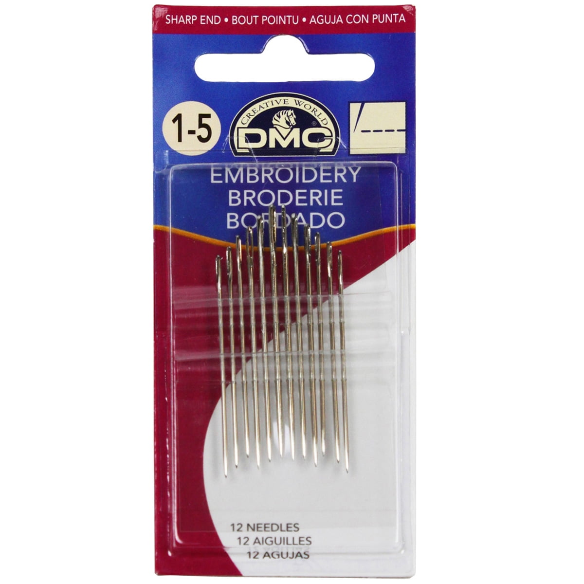 24 Packs: 12 ct. (288 total) DMC® Embroidery Needles, Size 1-5 ...