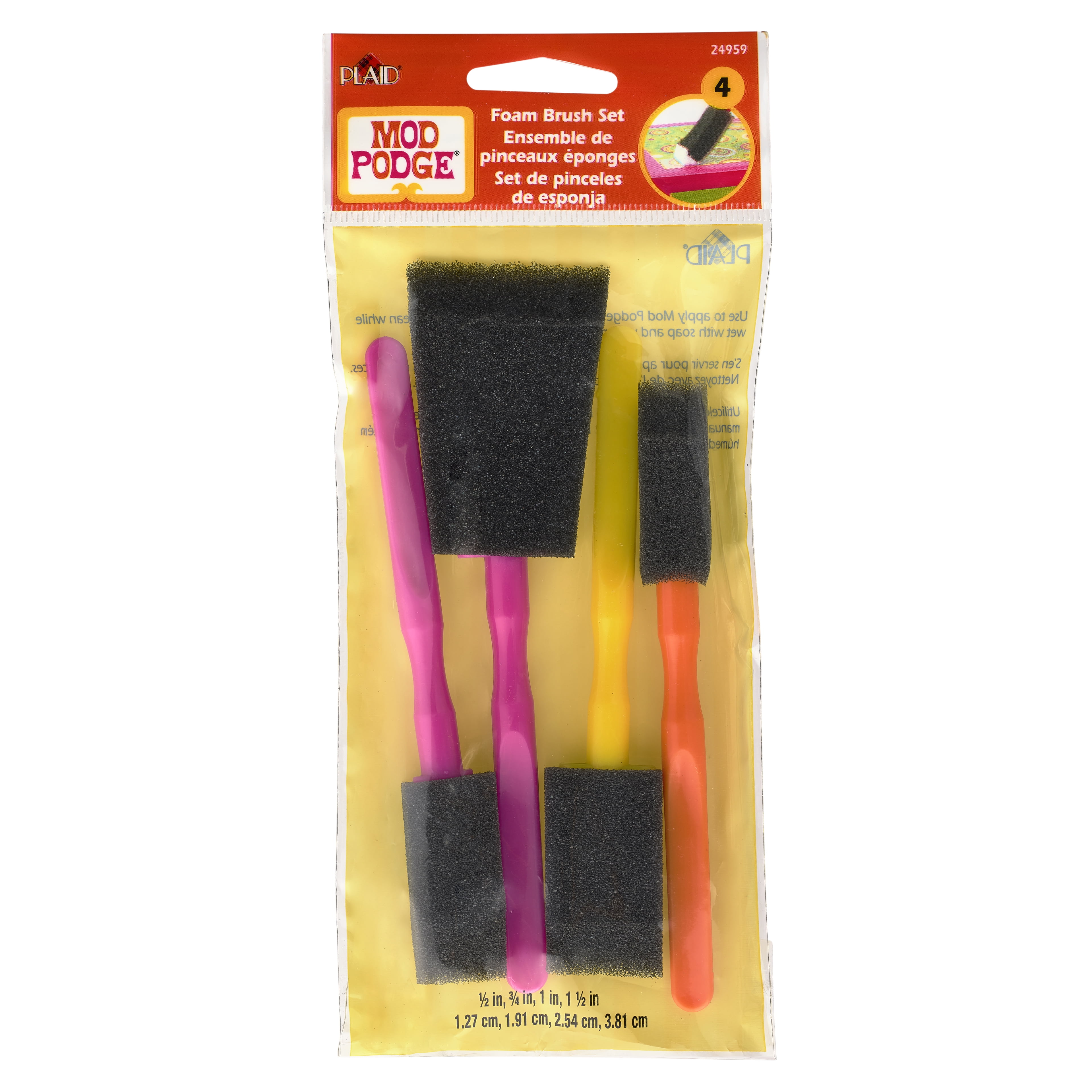 Mod Podge Foam Brush Set, 24 Packs: 4 ct. (96 total) - Walmart.com