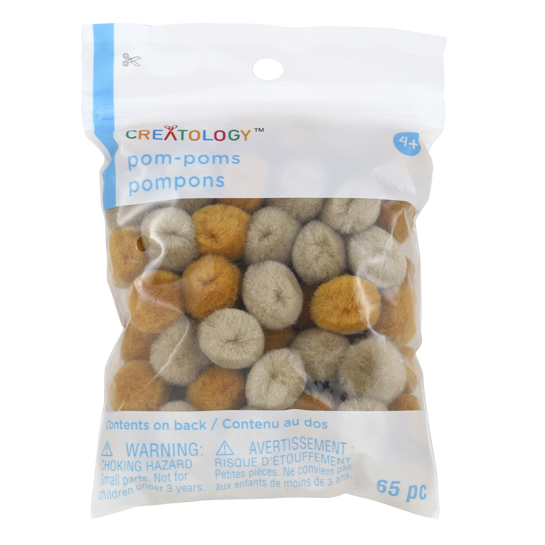 24 Packs: 65 ct. (1,560 total) 1/2" Mixed Brown Pom Poms by Creatology ...