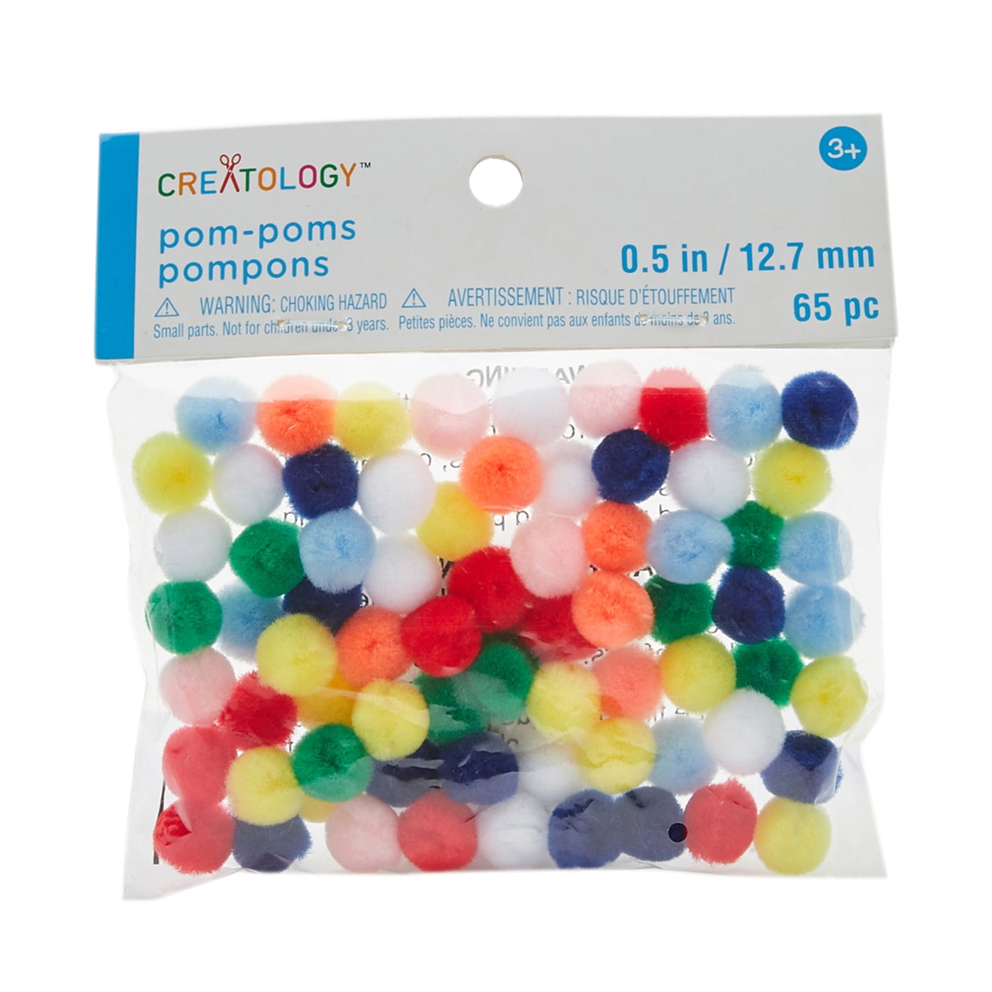 24 Packs: 65 ct. (1,560 total) 1/2" Multicolor Pom Poms by Creatology ...
