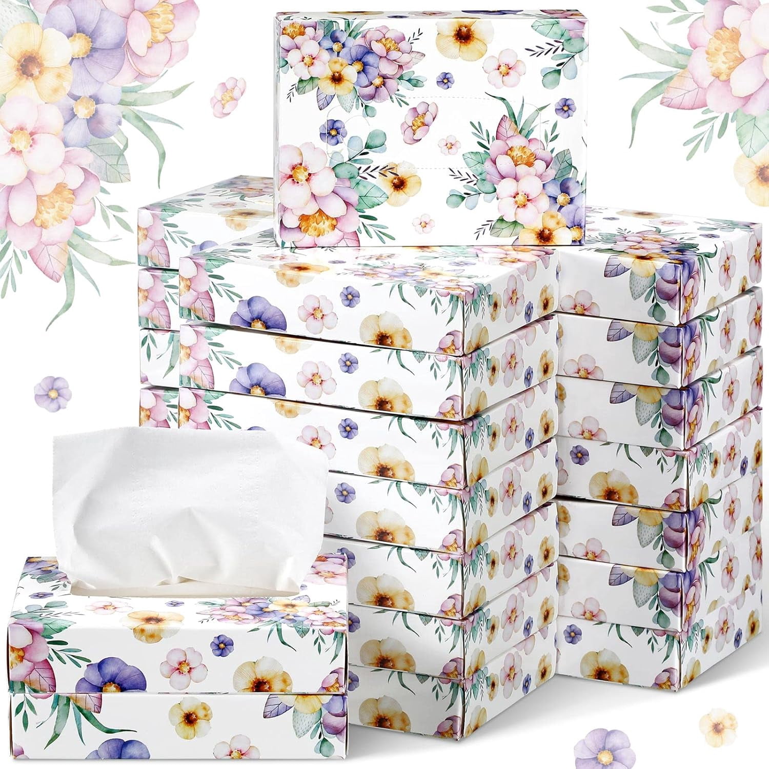 24 Packs 960 Sheets Tissue Cube Car Facial Boxes Disposable Facial ...