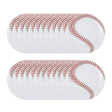 SUOKL Paper Plates 24 Packs Baseball Plates 9 Inch And 7 Inch Round ...