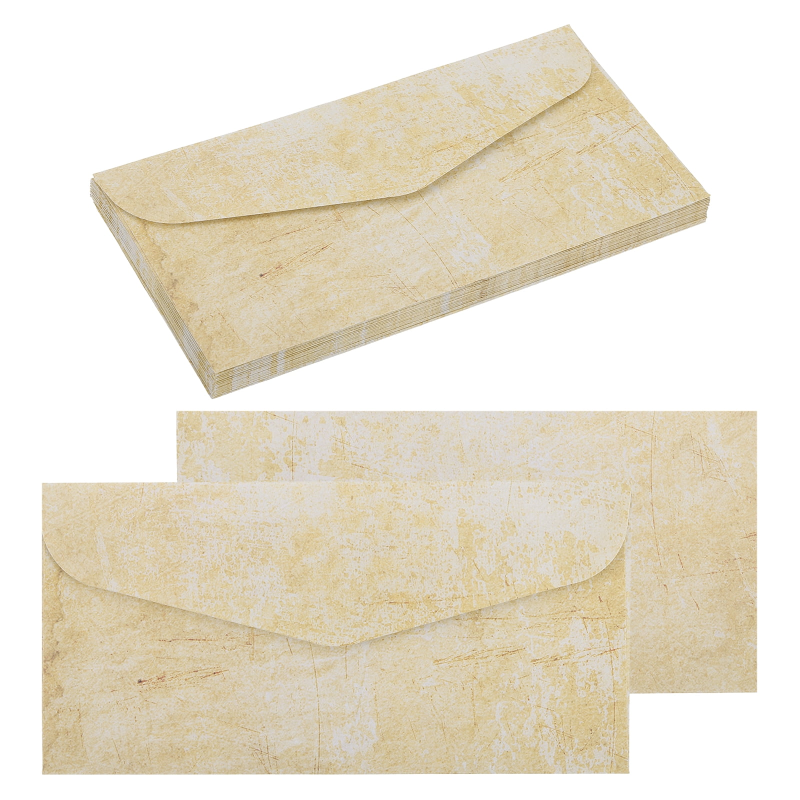 24 Packs Envelopes Vintage Aged Paper Beige Linear-9 x 4 Inch for ...