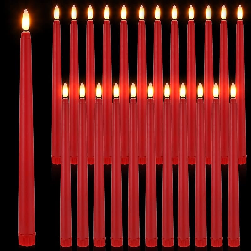 24 Packs Flameless Taper Candles Battery Operated Fake 11 Inch Long ...