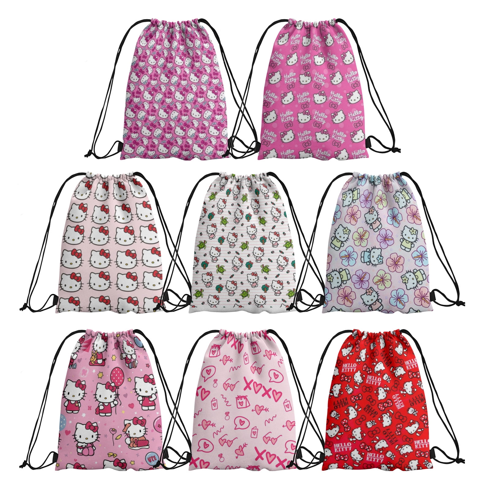 24 Packs Hello Kitty Party Drawstring Bag, Reusable Gift Backpacks for ...