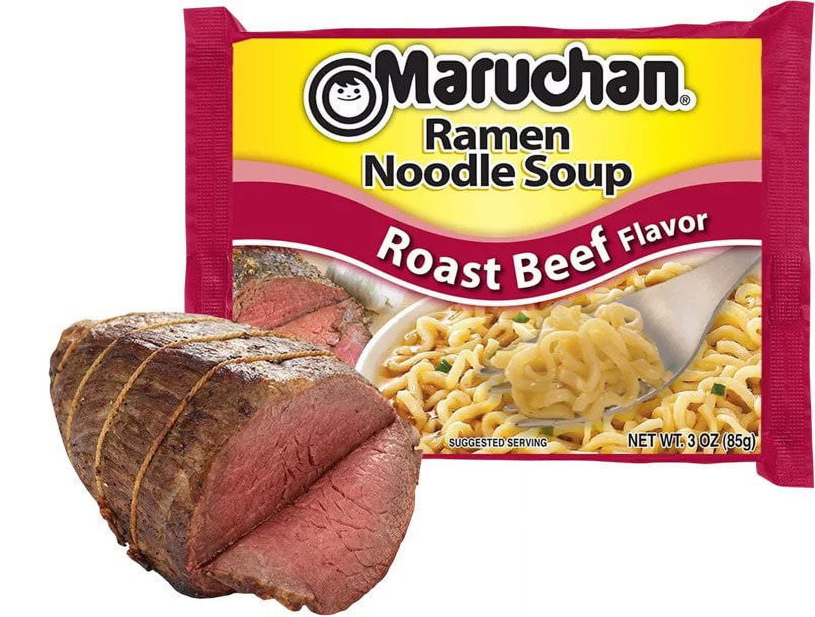 (24 Packs) Maruchan Roast Beef Instant Ramen, Delicious Quick Lunch, 3 ...